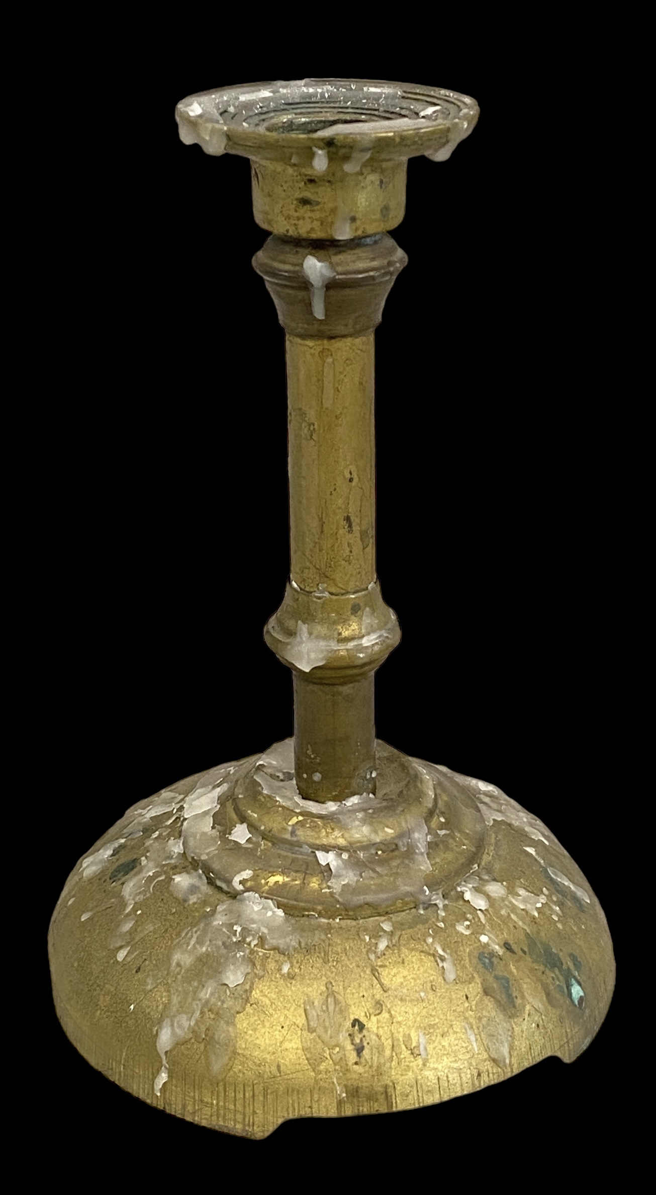 3 foot wax candlestick with hemispherical base | Ódon-fon Antikvitás Vác