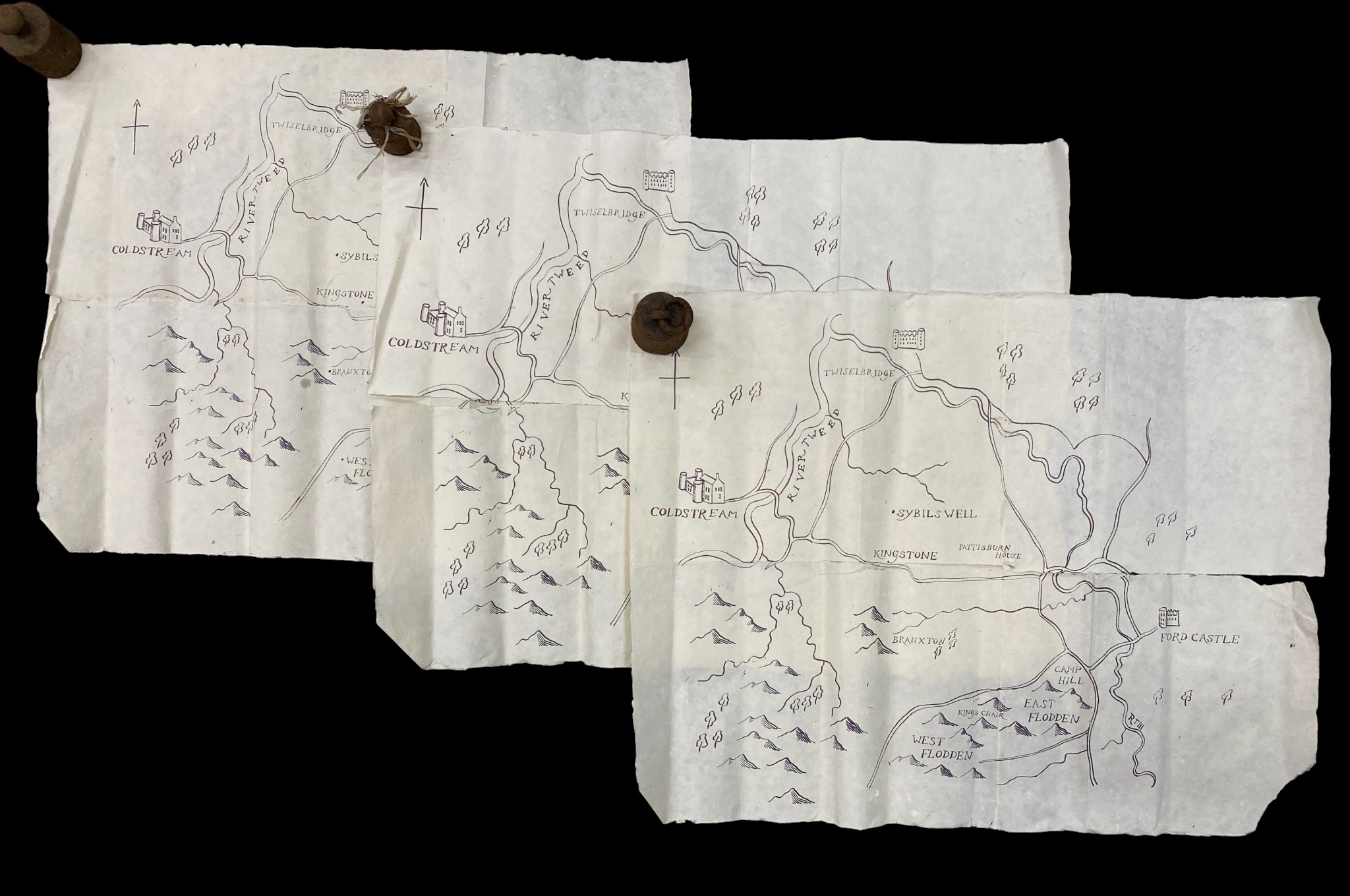 Angol nyelvű rajzolt hatású térkép 55 x 75 cm | Ódon-fon Antikvitás Vác